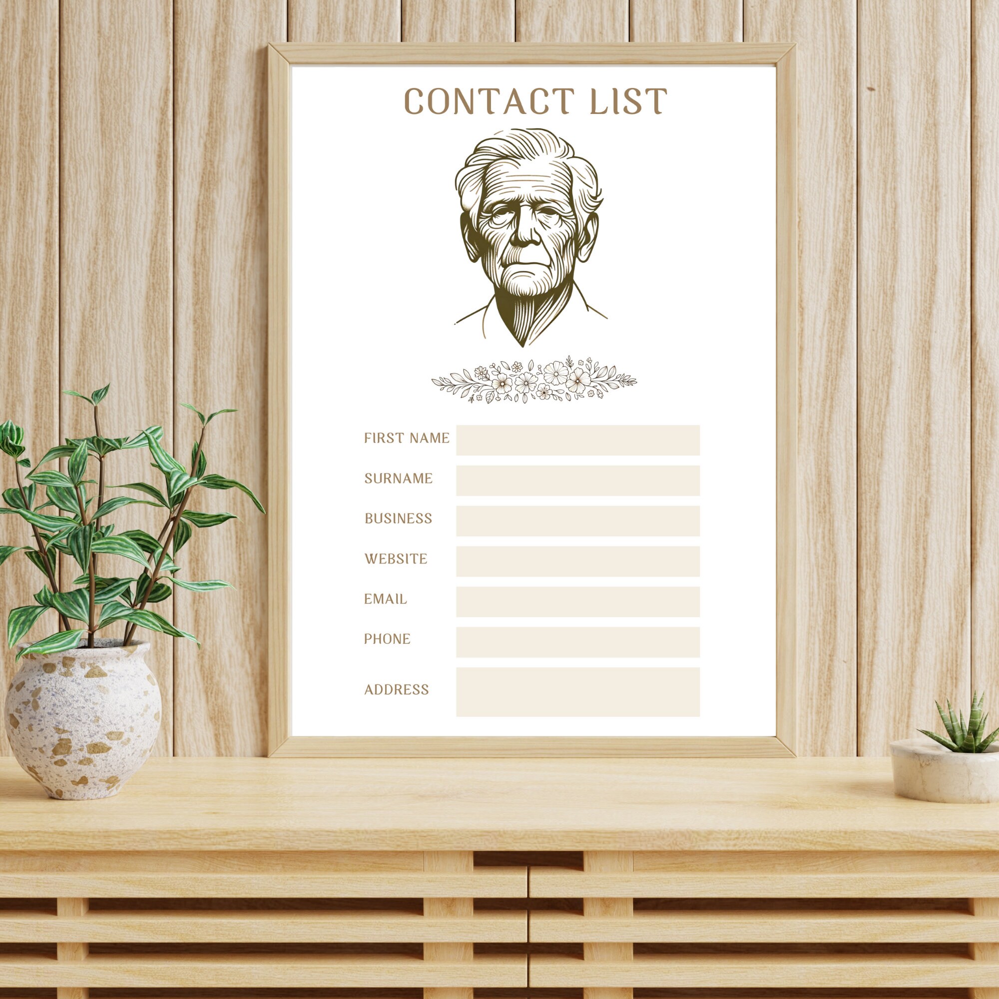 Stylish Contact List Templates Bundle Planner, 7 Unique Portraits ...