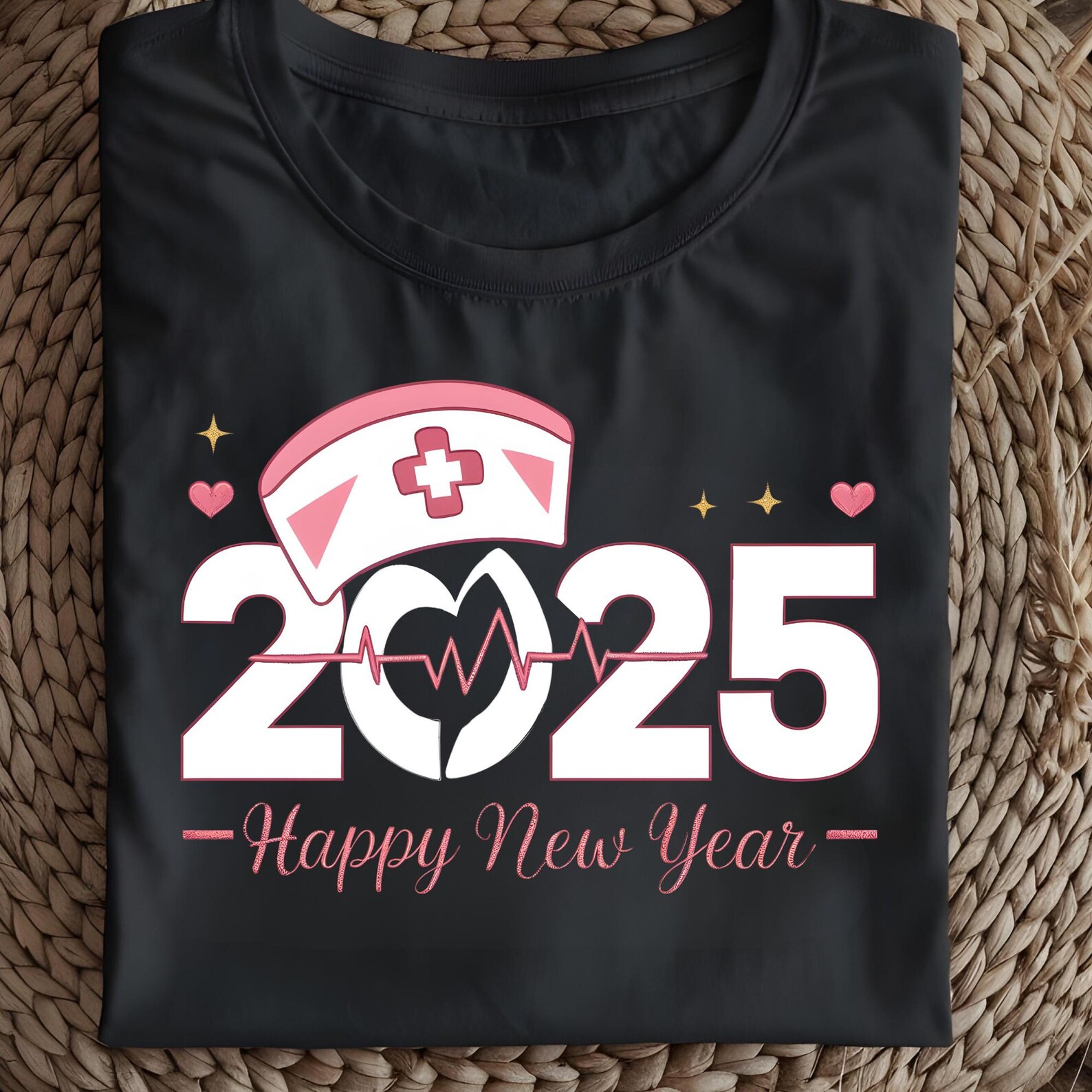 2025 Nurse New Year Design, Medical Embroidery Design, Heartbeat ...