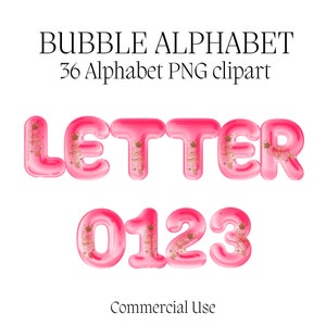 Bubble Alphabet PNG Clipart, A-Z 0-9 PNG, Pink Balloon Letters, 36 PNG ...