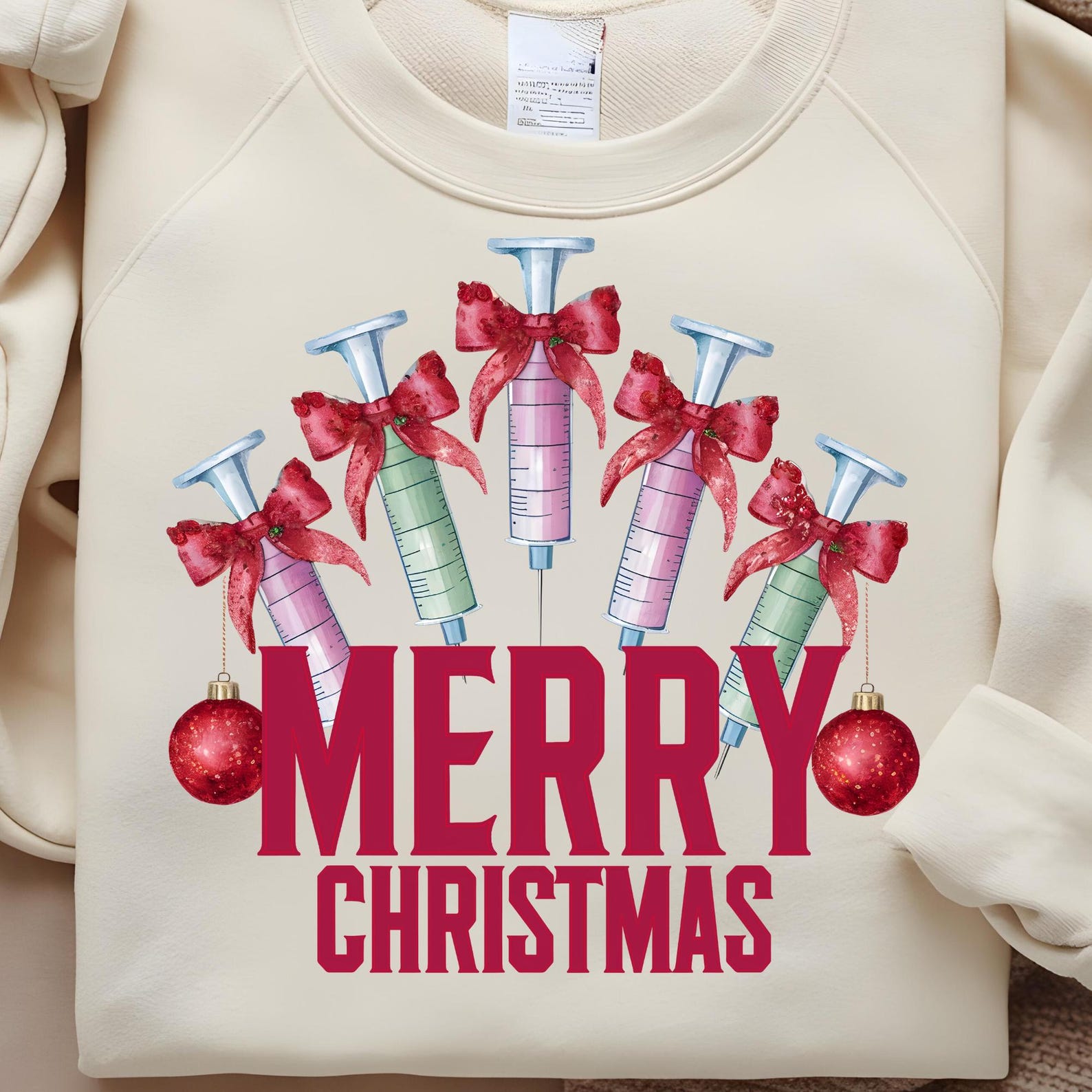 Merry Christmas Nurse PNG, Syringe Christmas Png, Cute Medical Design ...
