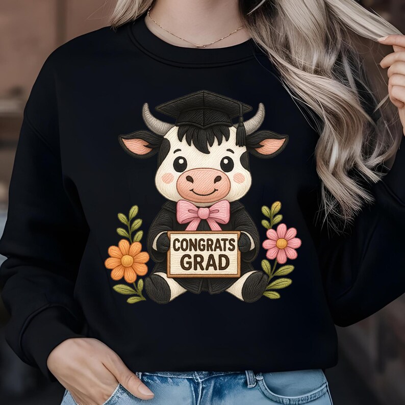 Graduation Cow PNG, Cute Highland Cow Graduation Clipart, Congrats Grad ...