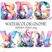 Watercolor Gnome Alphabet & Number Clipart, 36 PNG Files, Whimsical ...