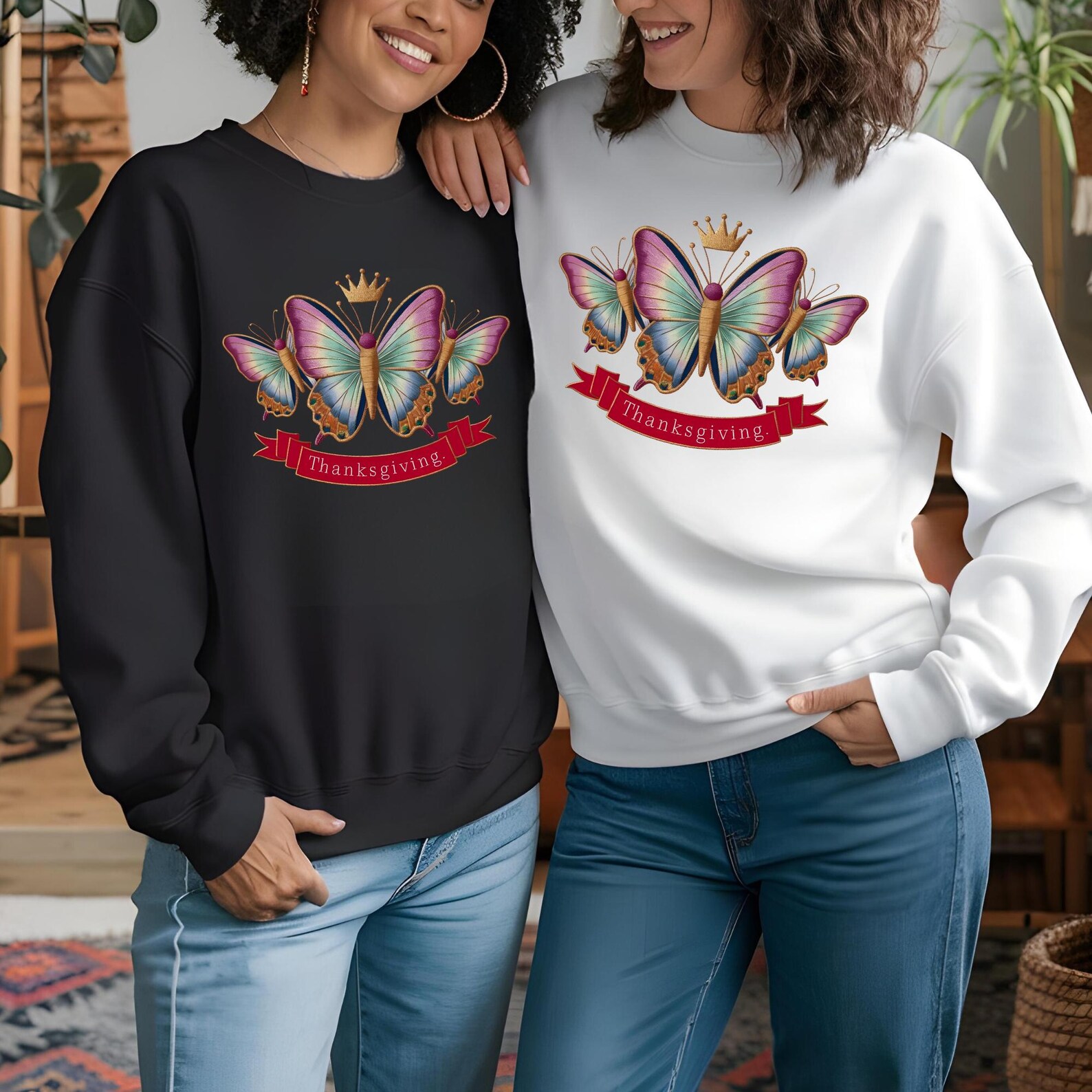 Thanksgiving Butterfly PNG, Embroidery Butterfly Png, Cute Butterfly ...