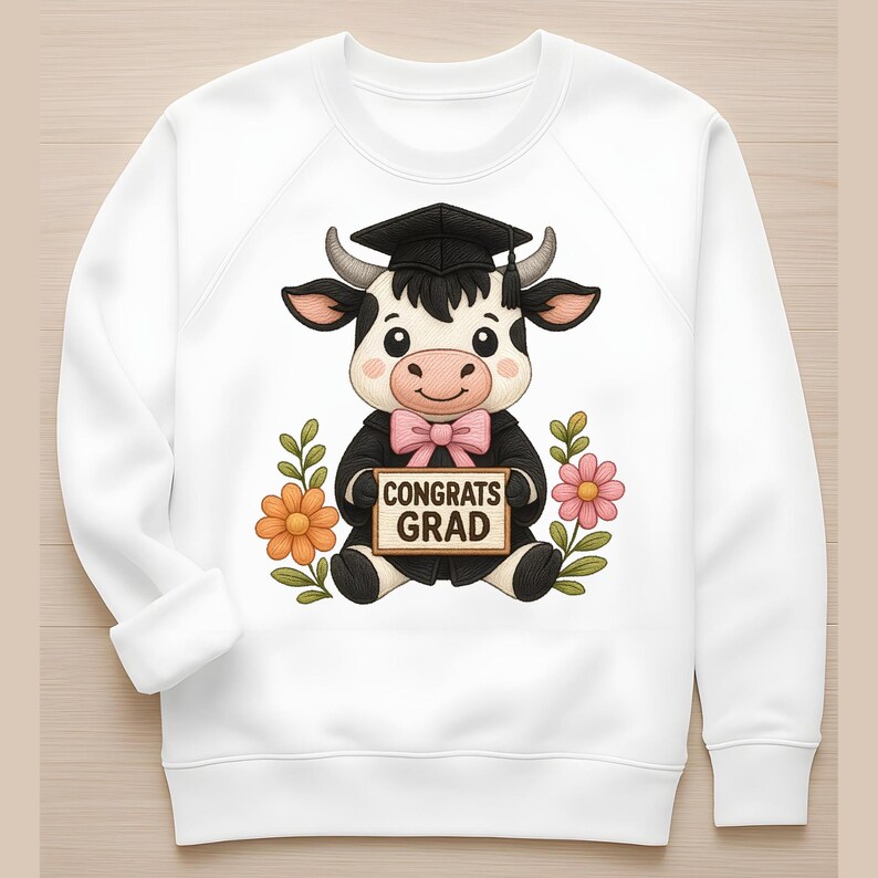 Graduation Cow PNG, Cute Highland Cow Graduation Clipart, Congrats Grad ...