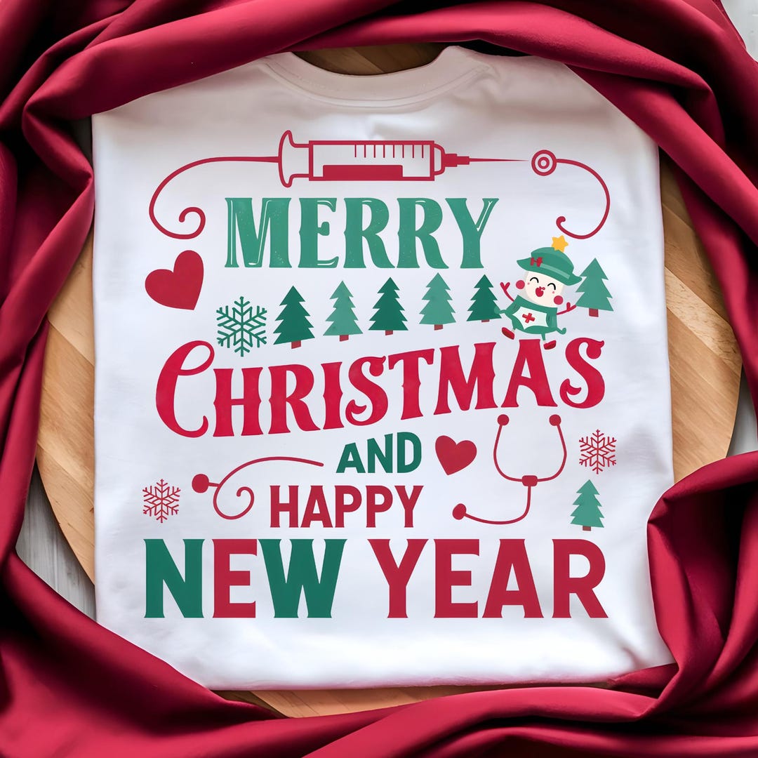 Nurse Christmas and New Year PNG, Festive Medical Holiday, Merry ...