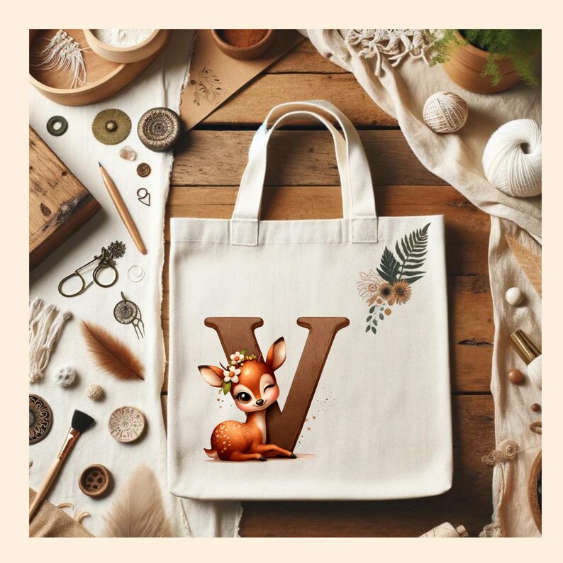 Adorable Fawn-themed Alphabet & Number PNG Clipart A-Z 0-9, 36 PNG ...