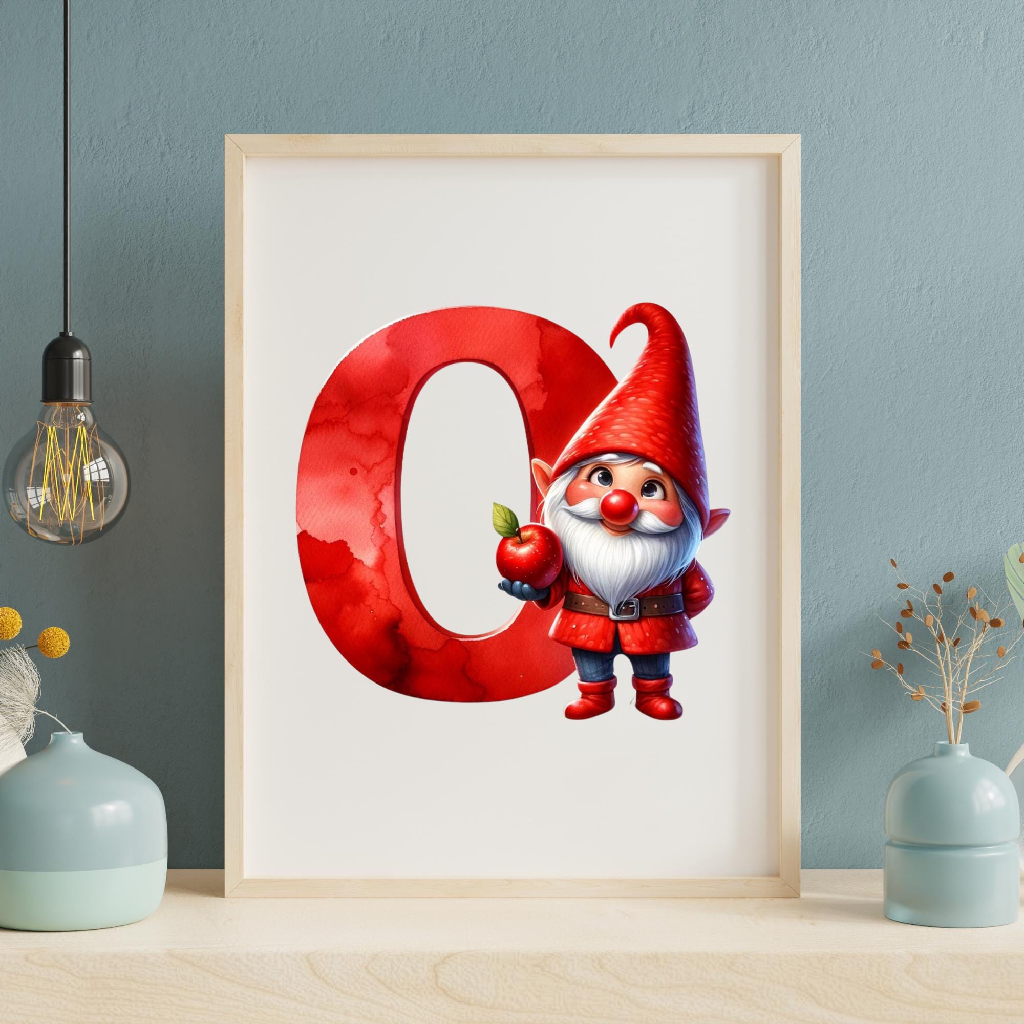 Watercolor Gnome Alphabet PNG A-Z, Gnome Font Clipart A-Z, 26 Gnome ...