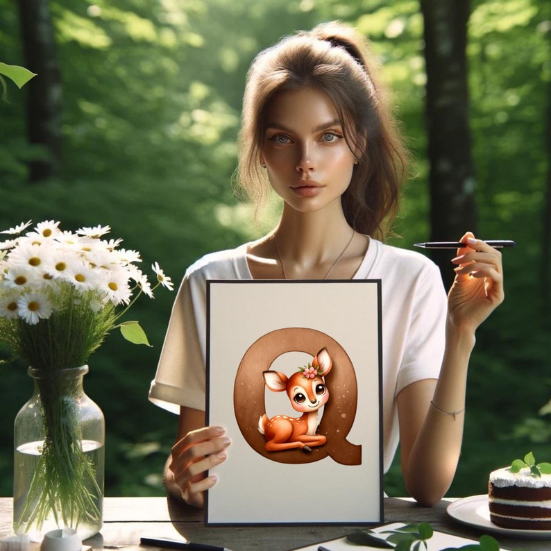 Adorable Fawn-themed Alphabet & Number PNG Clipart A-Z 0-9, 36 PNG ...