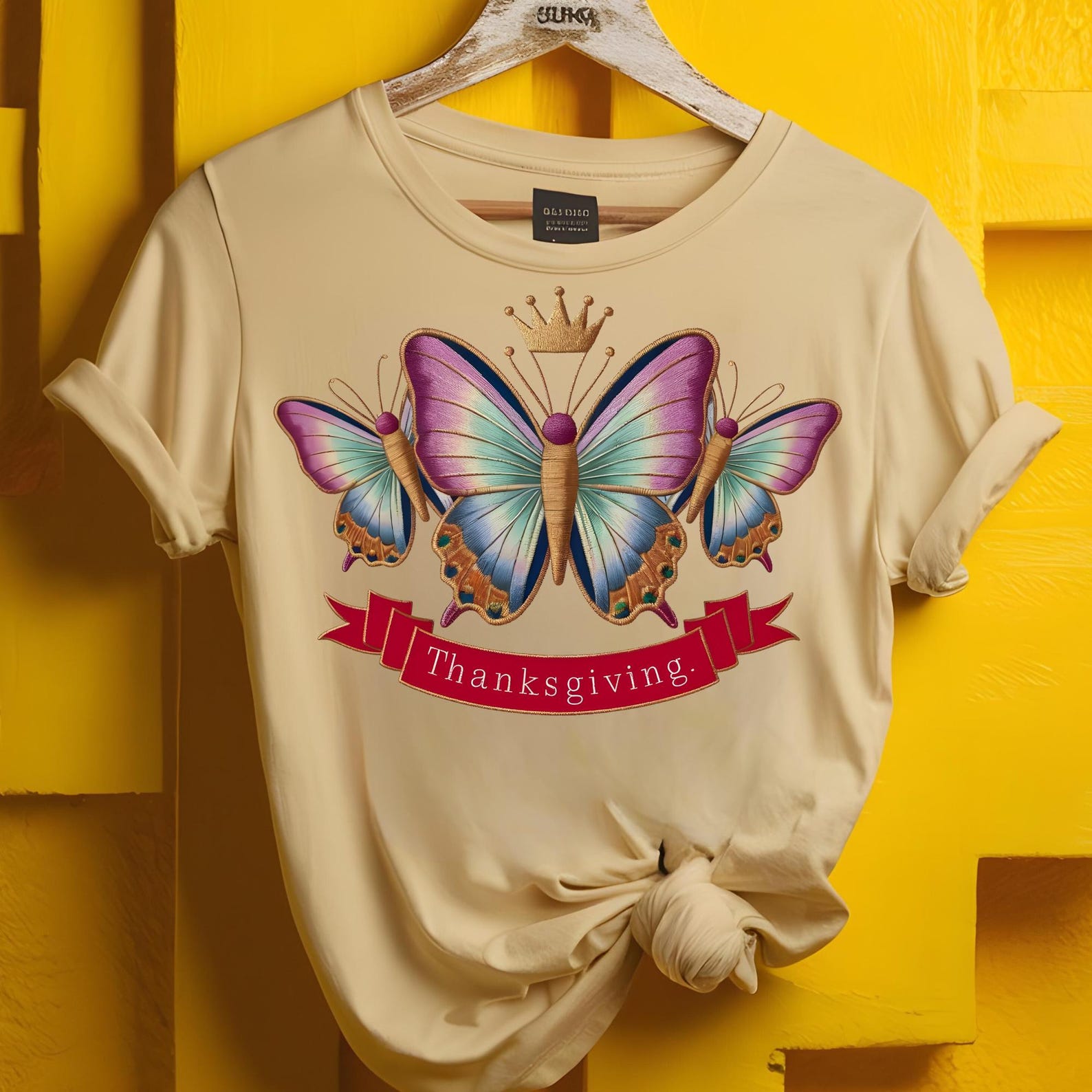 Thanksgiving Butterfly PNG, Embroidery Butterfly Png, Cute Butterfly ...