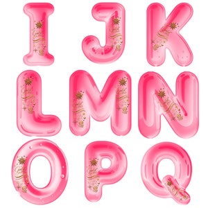 Bubble Alphabet PNG Clipart, A-Z 0-9 PNG, Pink Balloon Letters, 36 PNG ...