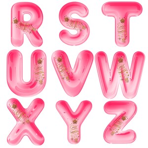 Bubble Alphabet PNG Clipart, A-Z 0-9 PNG, Pink Balloon Letters, 36 PNG ...