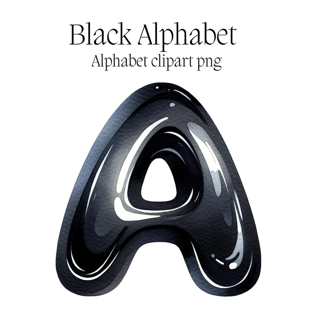 Black Watercolor Alphabet PNG Clipart A-Z, High-res Alphabet , A-Z PNG ...