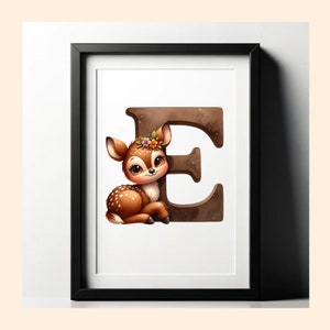 Adorable Fawn-themed Alphabet & Number PNG Clipart A-Z 0-9, 36 PNG ...