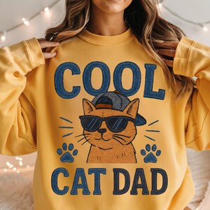Cool Cat Dad PNG, Retro Funny Cat Shirt Design, Cat Sunglasses Png ...