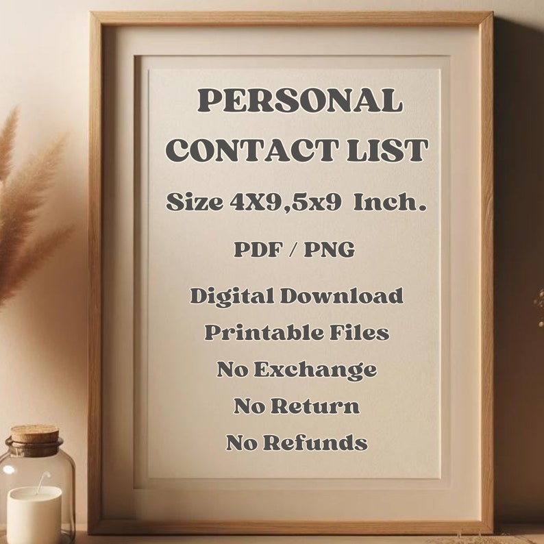 Stylish Contact List Templates Bundle Planner, 7 Unique Portraits ...