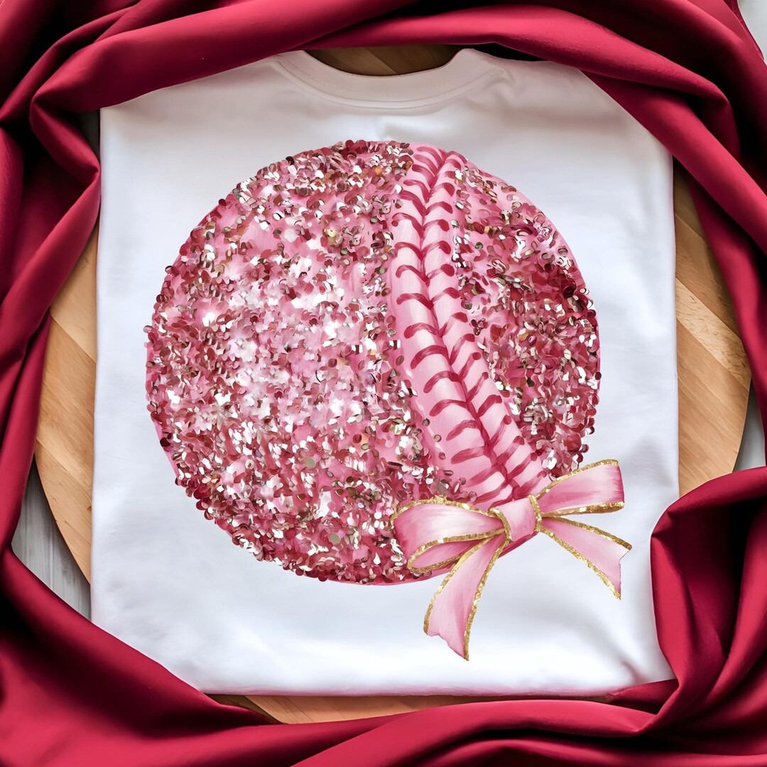 Pink Glitter Baseball PNG, Softball Glitter Clipart, Glam Baseball ...