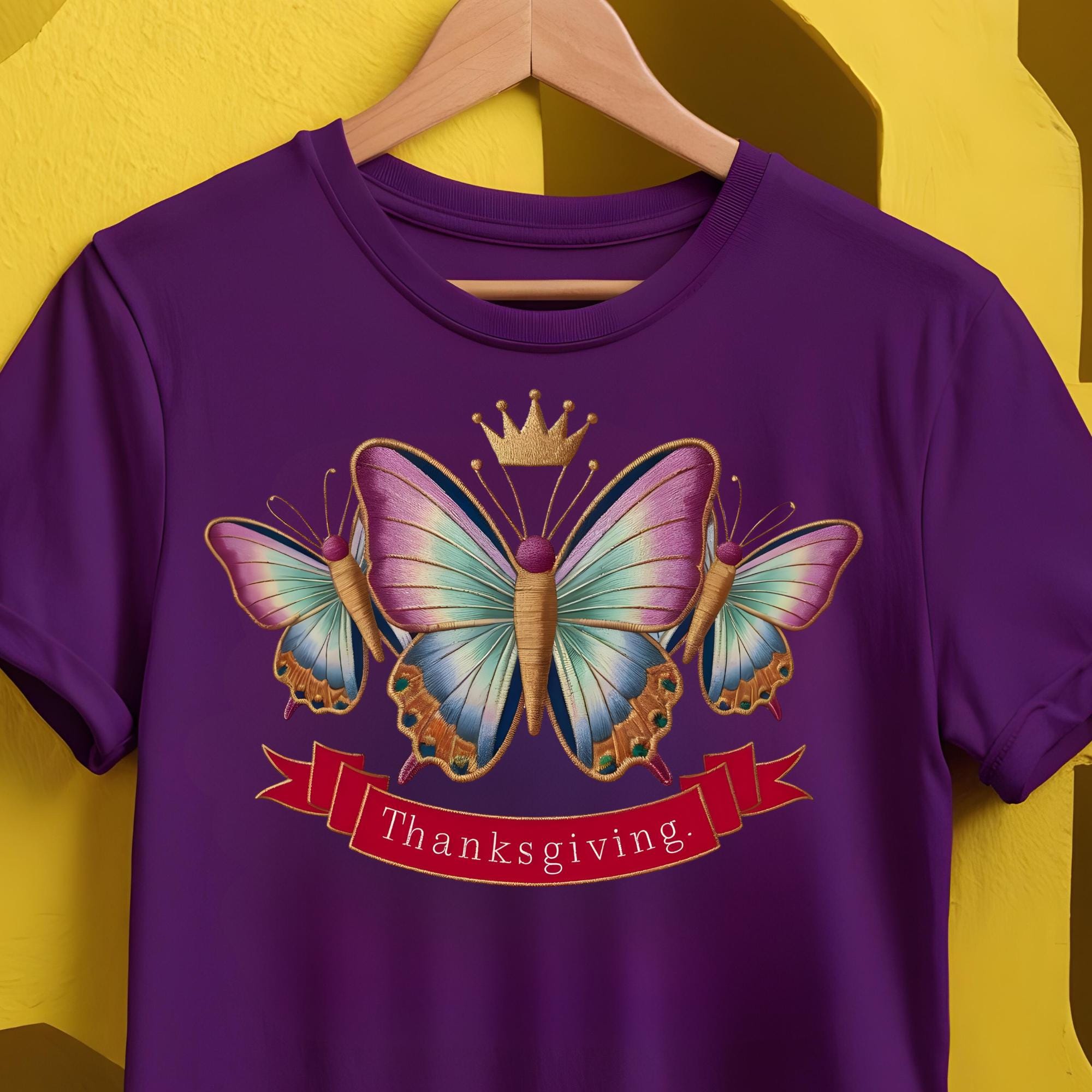 Thanksgiving Butterfly PNG, Embroidery Butterfly Png, Cute Butterfly ...
