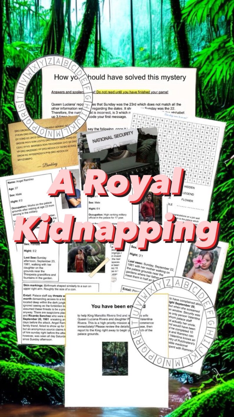 A Royal Kidnapping Printable Escape Room at Home - Etsy