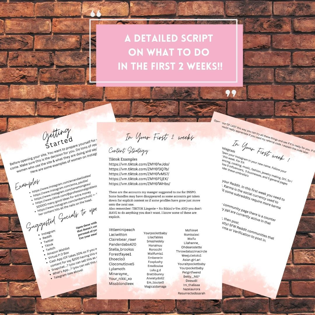 Onlyfans Guide First 2 Weeks on Onlyfans Content Creation Promotion ...