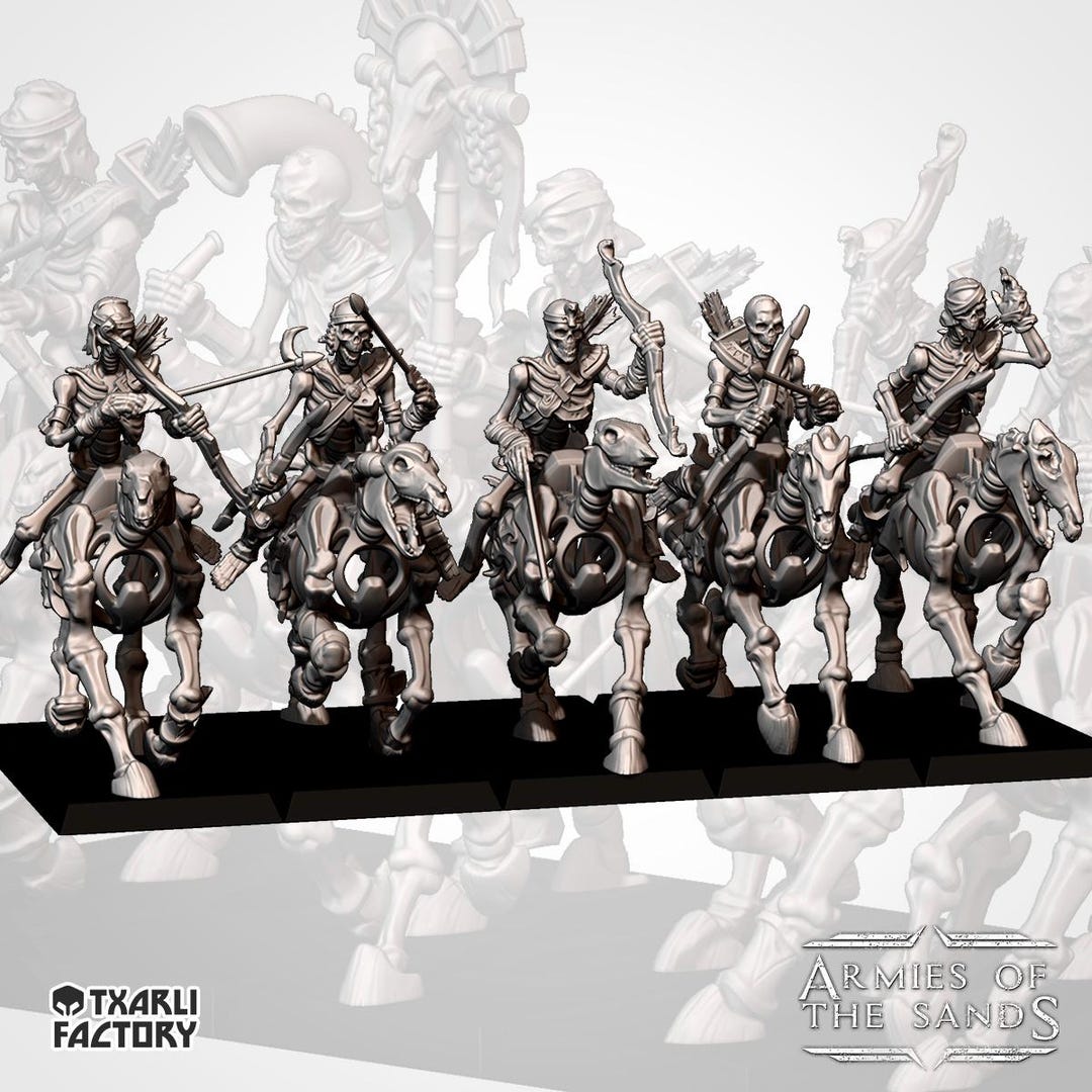 Skeleton Light Cavalry (5 Models) - Txarli Factory - Tabletop Wargaming ...