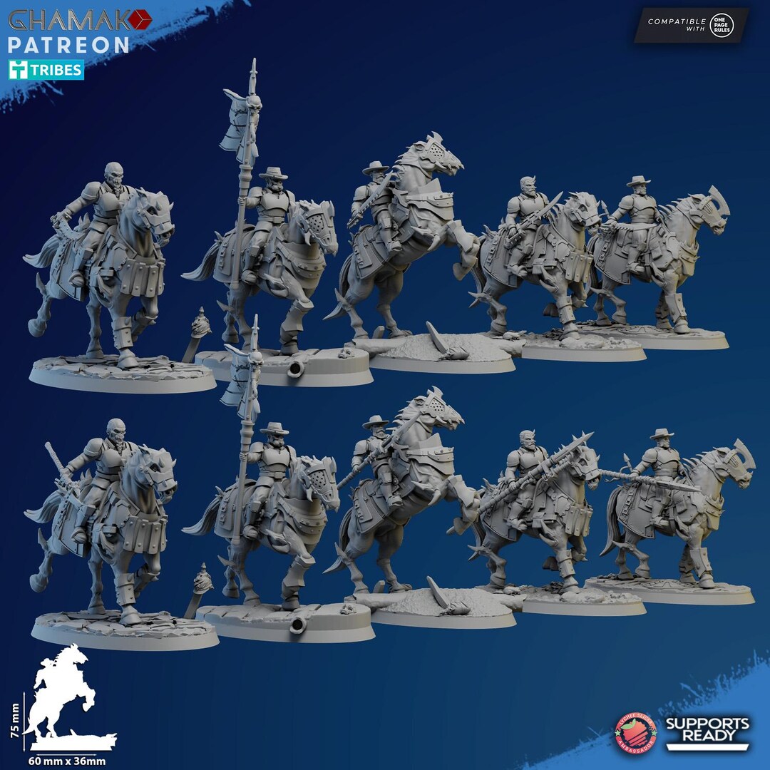 Corrupted Cavalry (5 Models) - Ghamak - Tabletop Wargaming Miniature ...