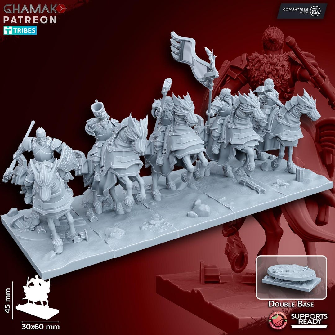 5 X Wolf Knights - Ghamak - Tabletop Wargaming Miniature Sci-fi/fantasy ...