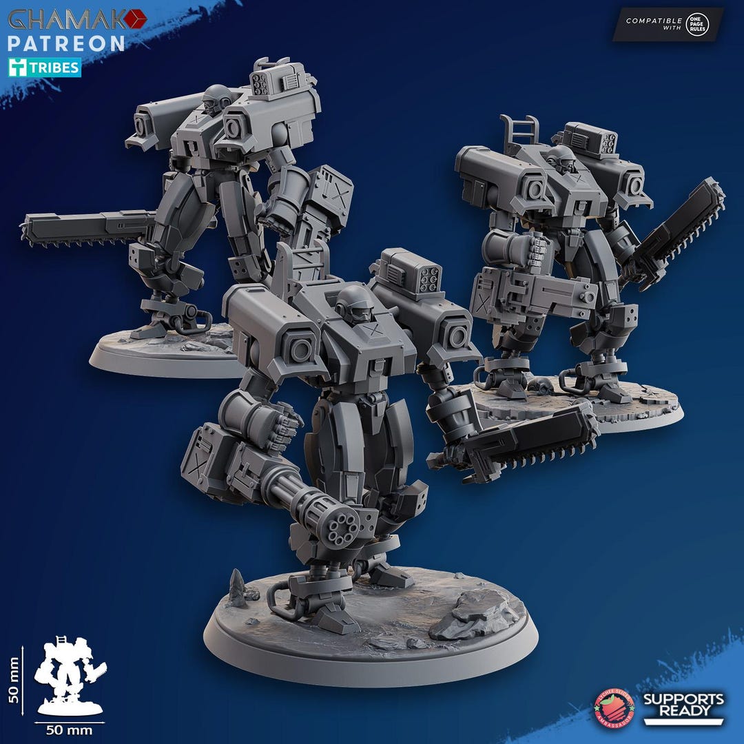 Heavy Grenadiers (3 Models) - Ghamak - Tabletop Wargaming Miniature Sci ...