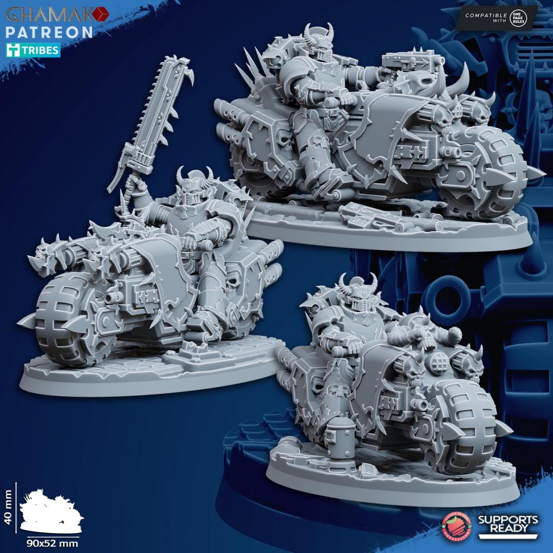 Traitor Bikes on Wheels (3 Models) - Ghamak - Tabletop Wargaming ...