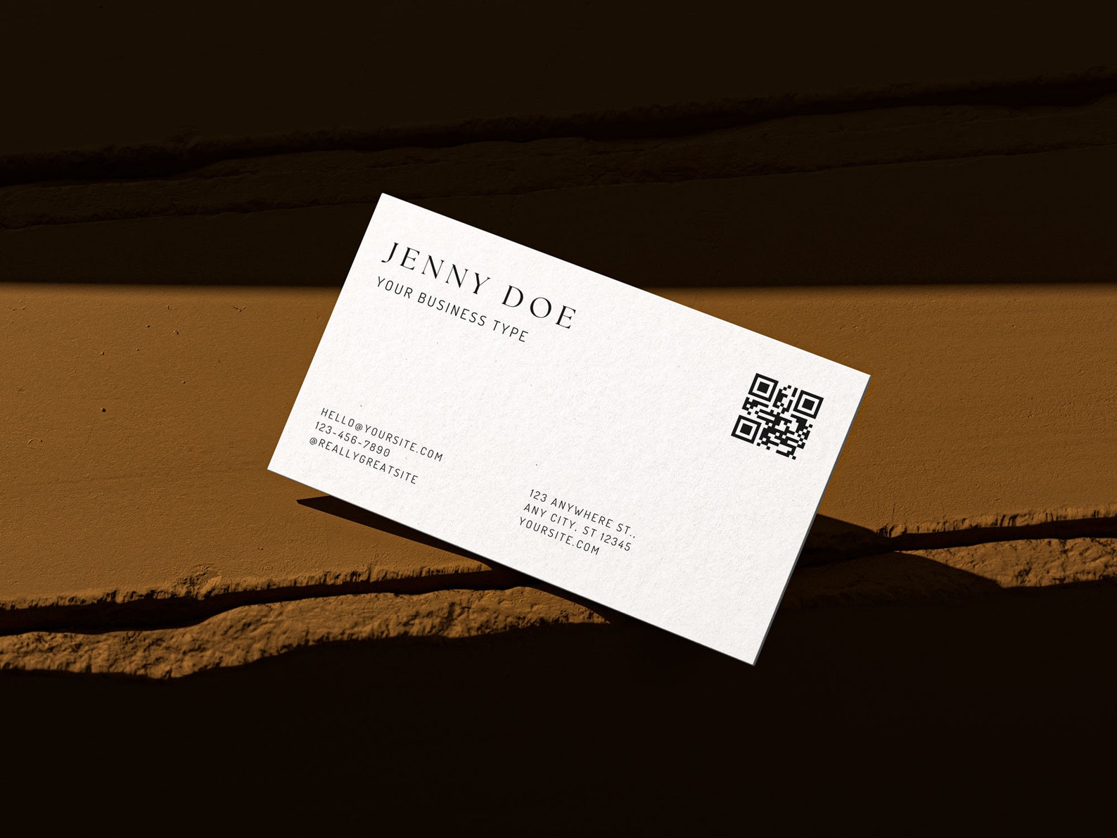 Modern Business Card Template With Customizable QR Code, Corporate ...