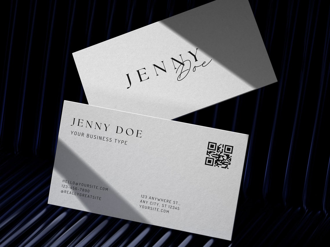 Modern Business Card Template With Customizable QR Code, Corporate ...