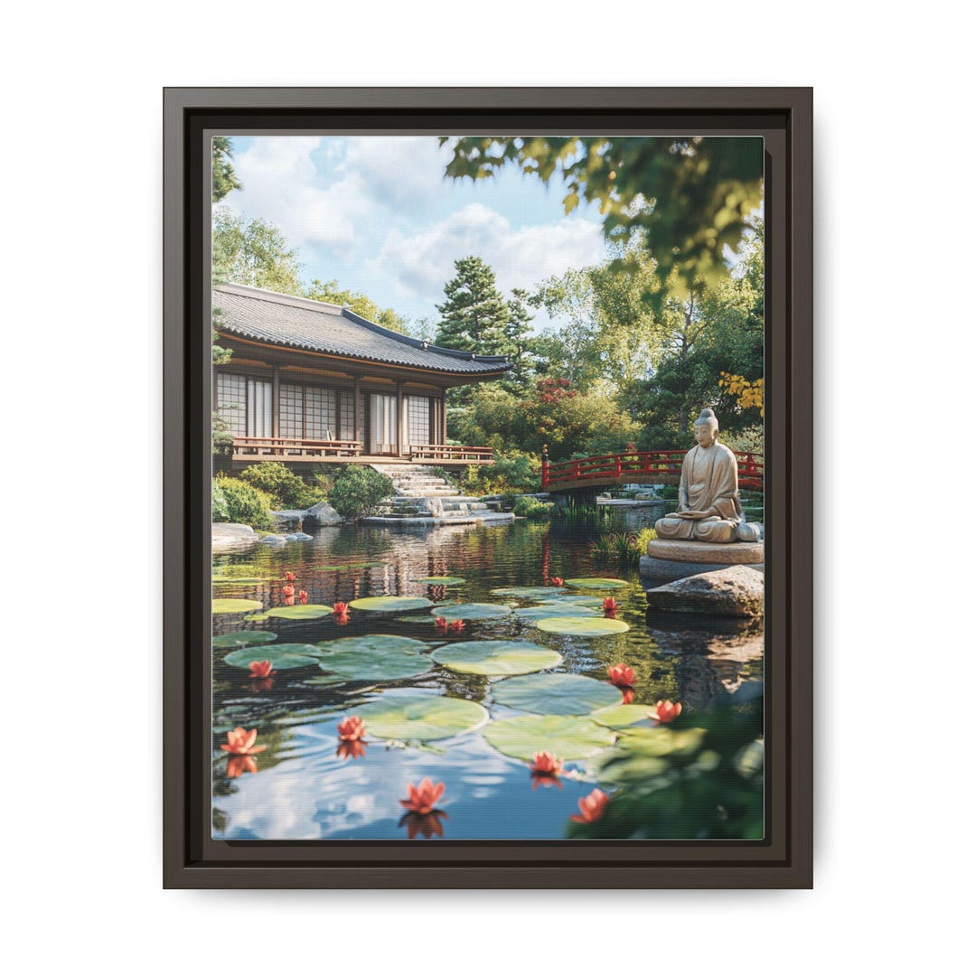 Canvas Wall Art, Japanese Zen Buddha Print, Matte Framed Poster for ...