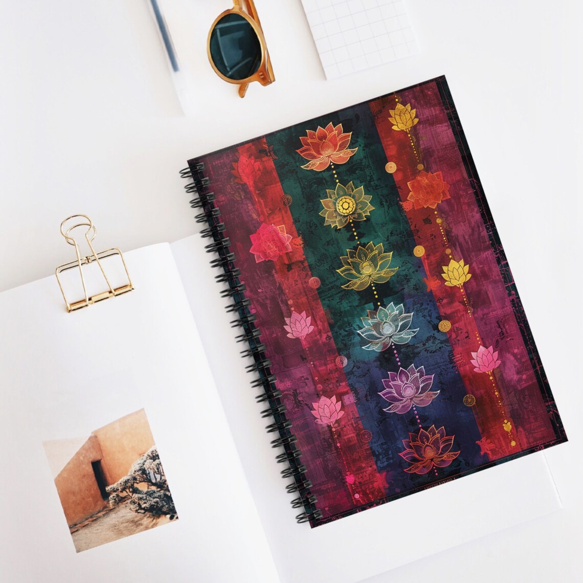 Hindu Inspired Lotus Design Journal, Personal Journal, Self Care ...