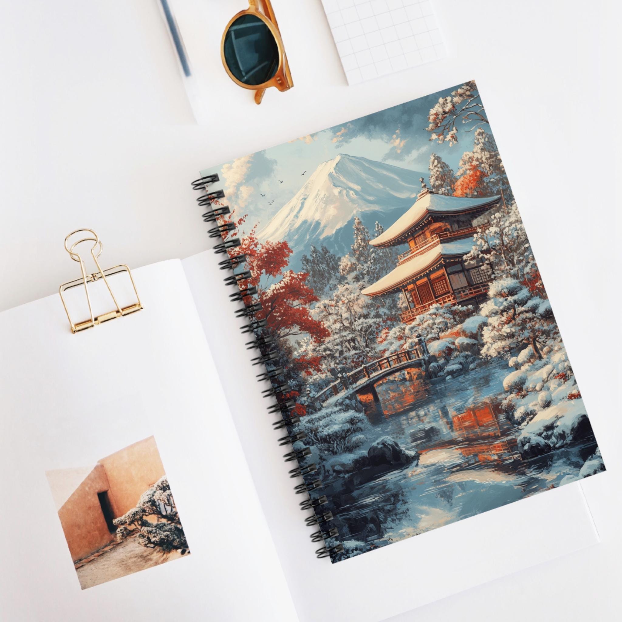 Japanese Zen Garden in Winter Spiral Notebook - Ruled Line, Personal ...