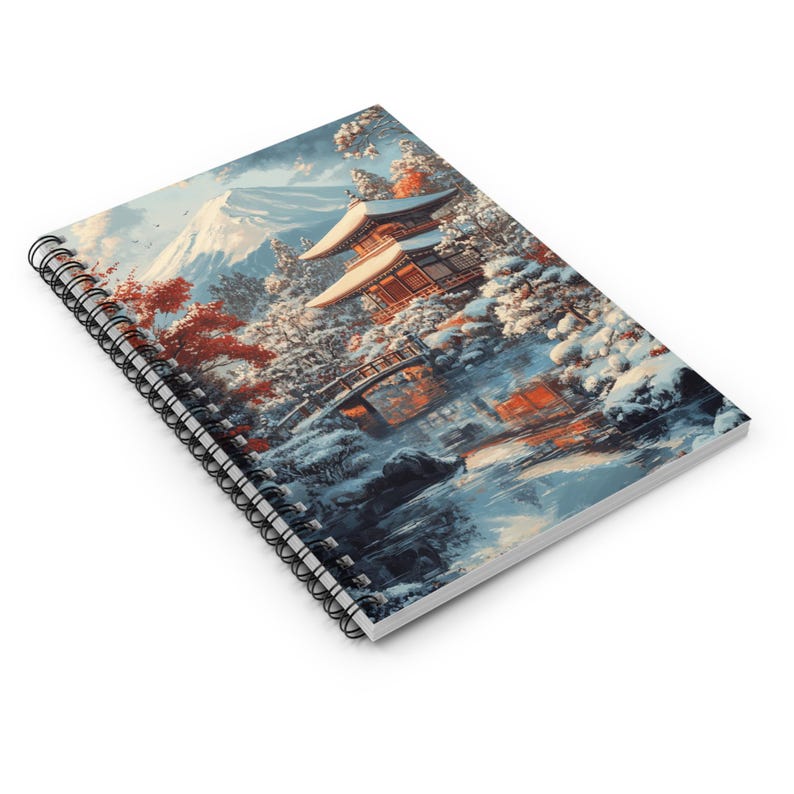 Japanese Zen Garden in Winter Spiral Notebook - Ruled Line, Personal ...
