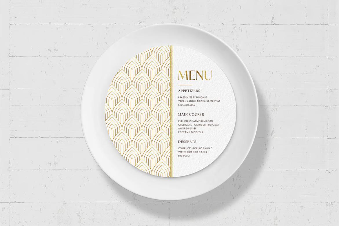 Round Wedding Menu Template | Circular Menu & Placemat Layout ...