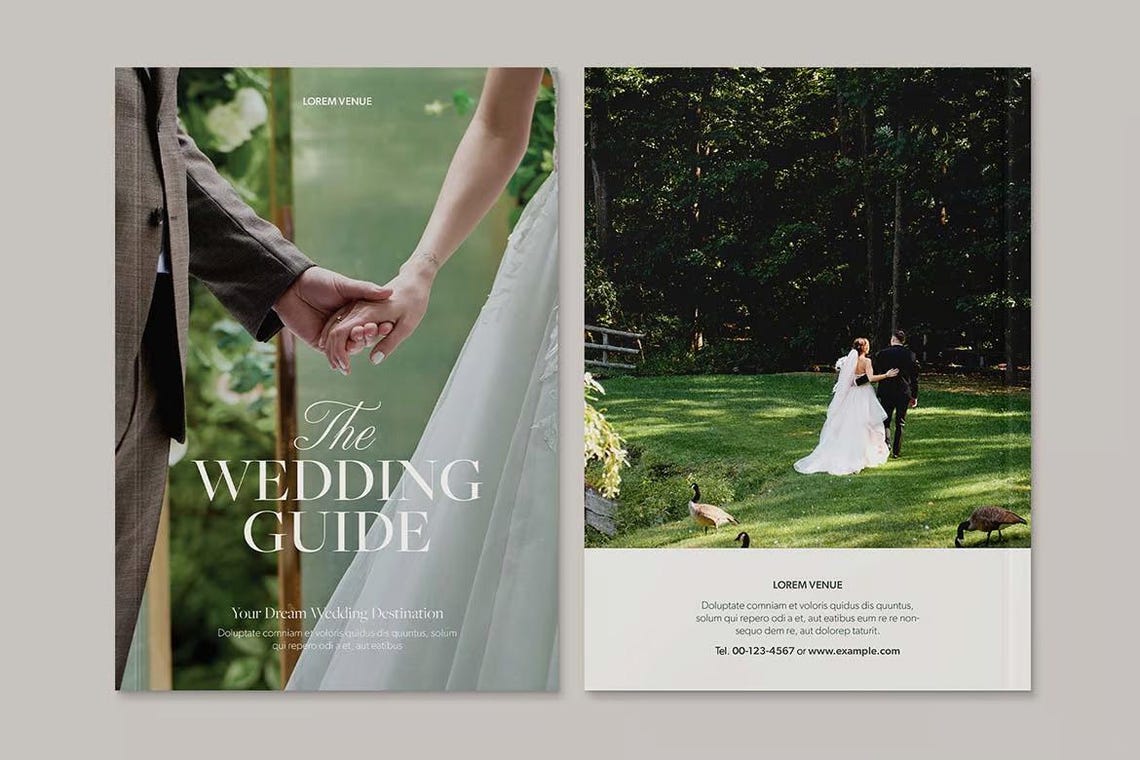 Wedding Venue Brochure Template | Editable A5 Guidebook for Wedding ...