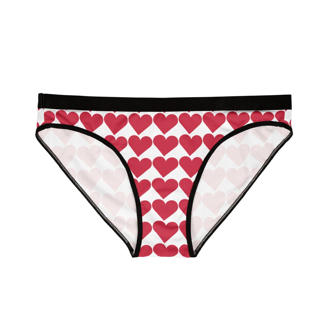 Valentine's Day Women's Underwear, Cute Heart Print Lingerie, Romantic ...