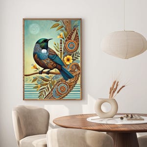 Tui Art | Digital Download | New Zealand Native Bird Print | Māori ...
