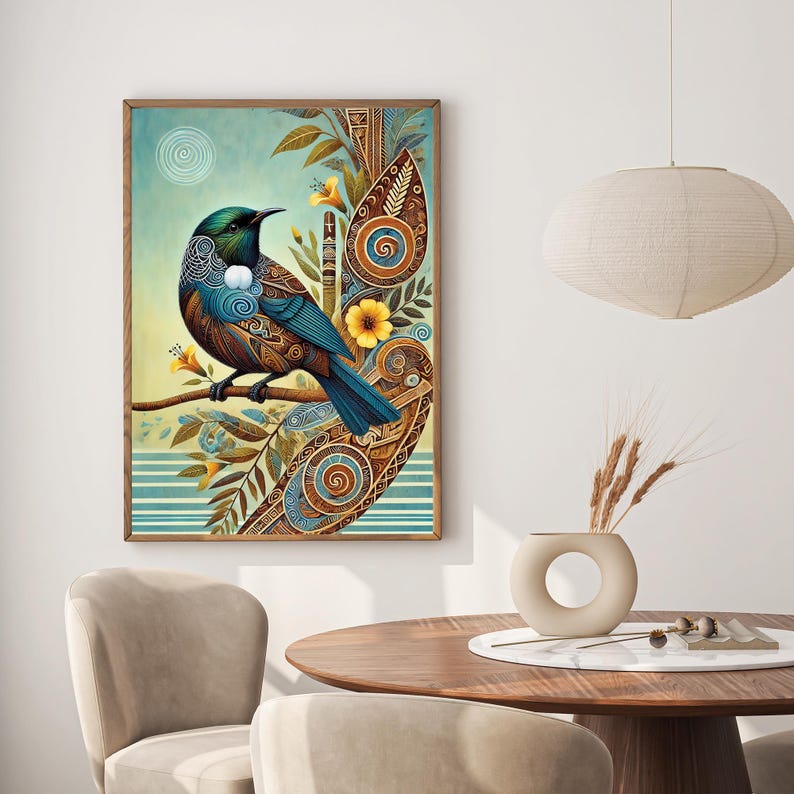 Maori-inspired Tui Digital Art Spirit of Aotearoa, New Zealand Native ...