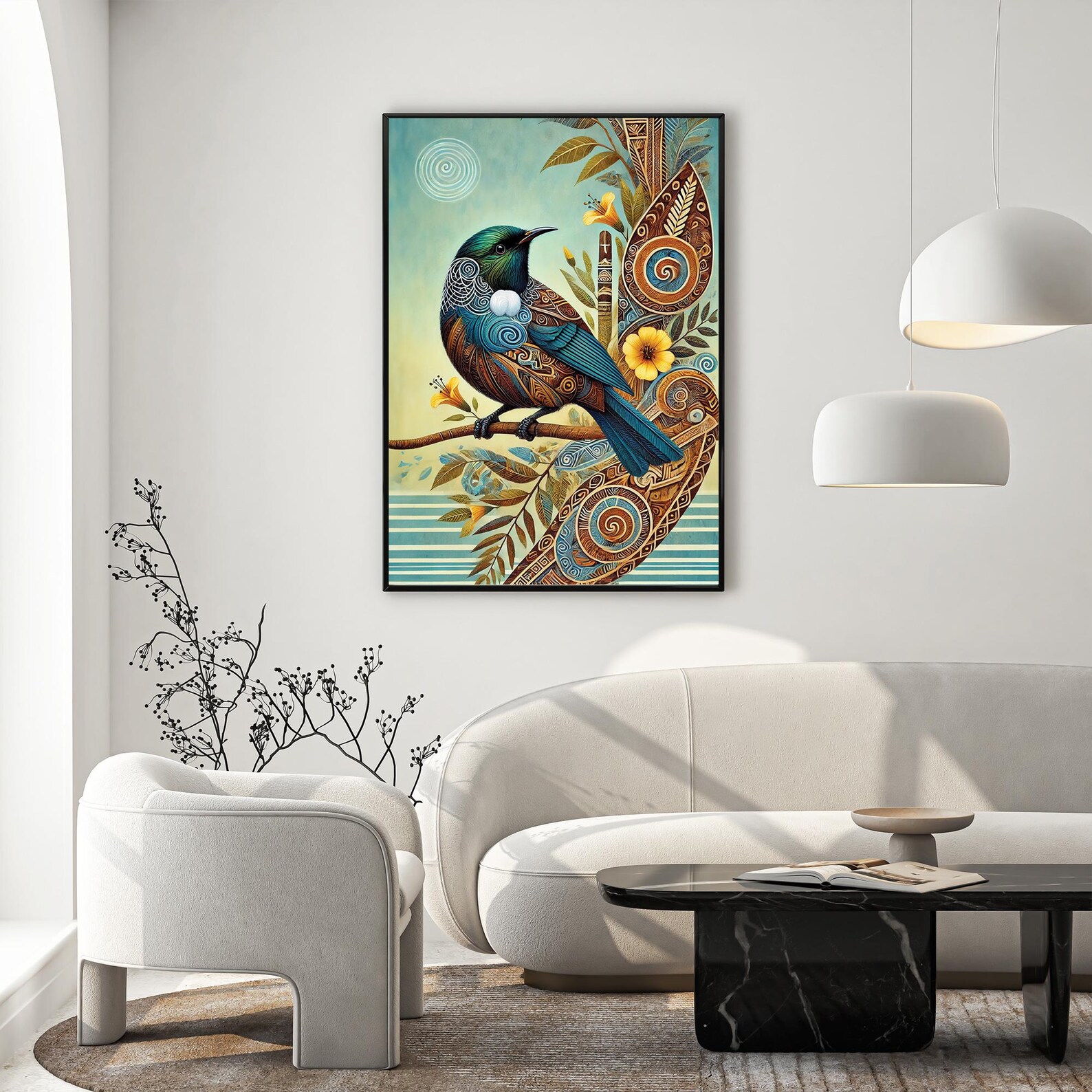 Tui Art Print – NZ Native Bird Digital Download | Māori Inspired Tui ...