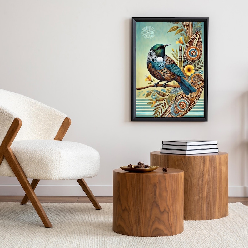 Tui Art | Digital Download | New Zealand Native Bird Print | Māori ...