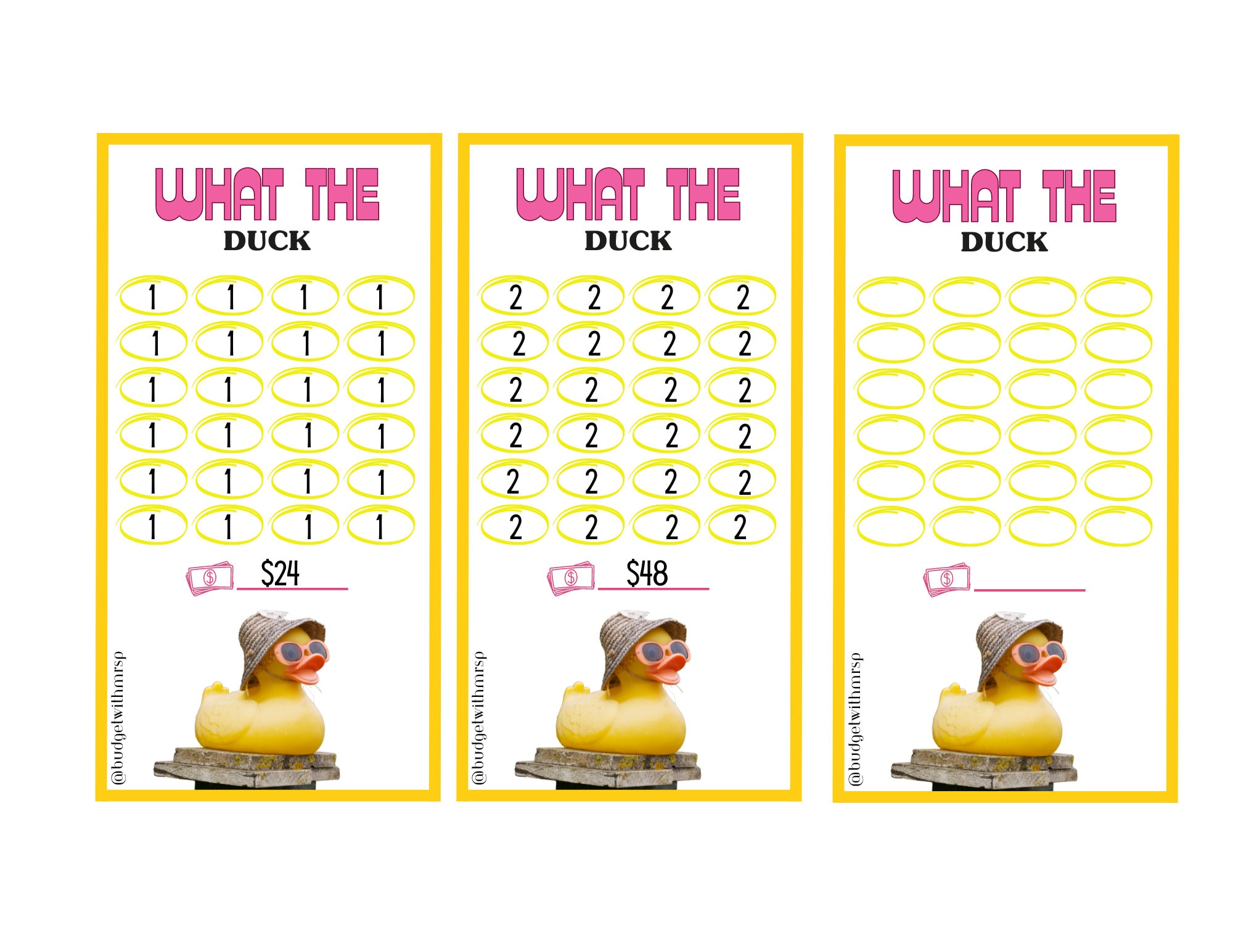 A6 Funny Duck Mini Savings Challenge - Etsy
