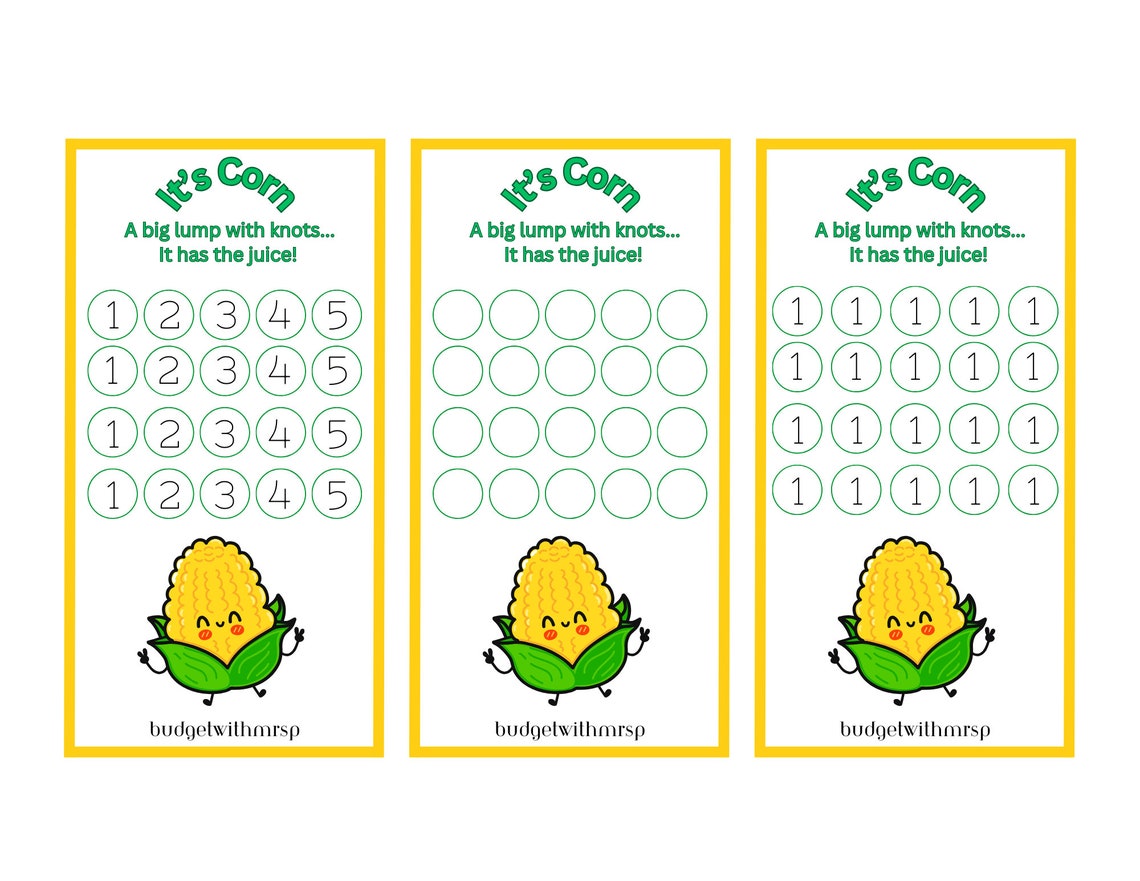 A6 Tik Tok Corn Mini Savings Challenge - Etsy
