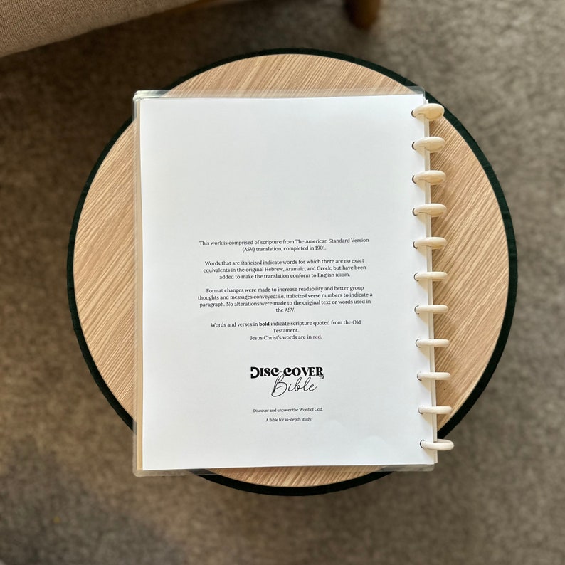 DISC-COVER Bible™ Note Taking Bible Discbound Bible Study ASV the ...