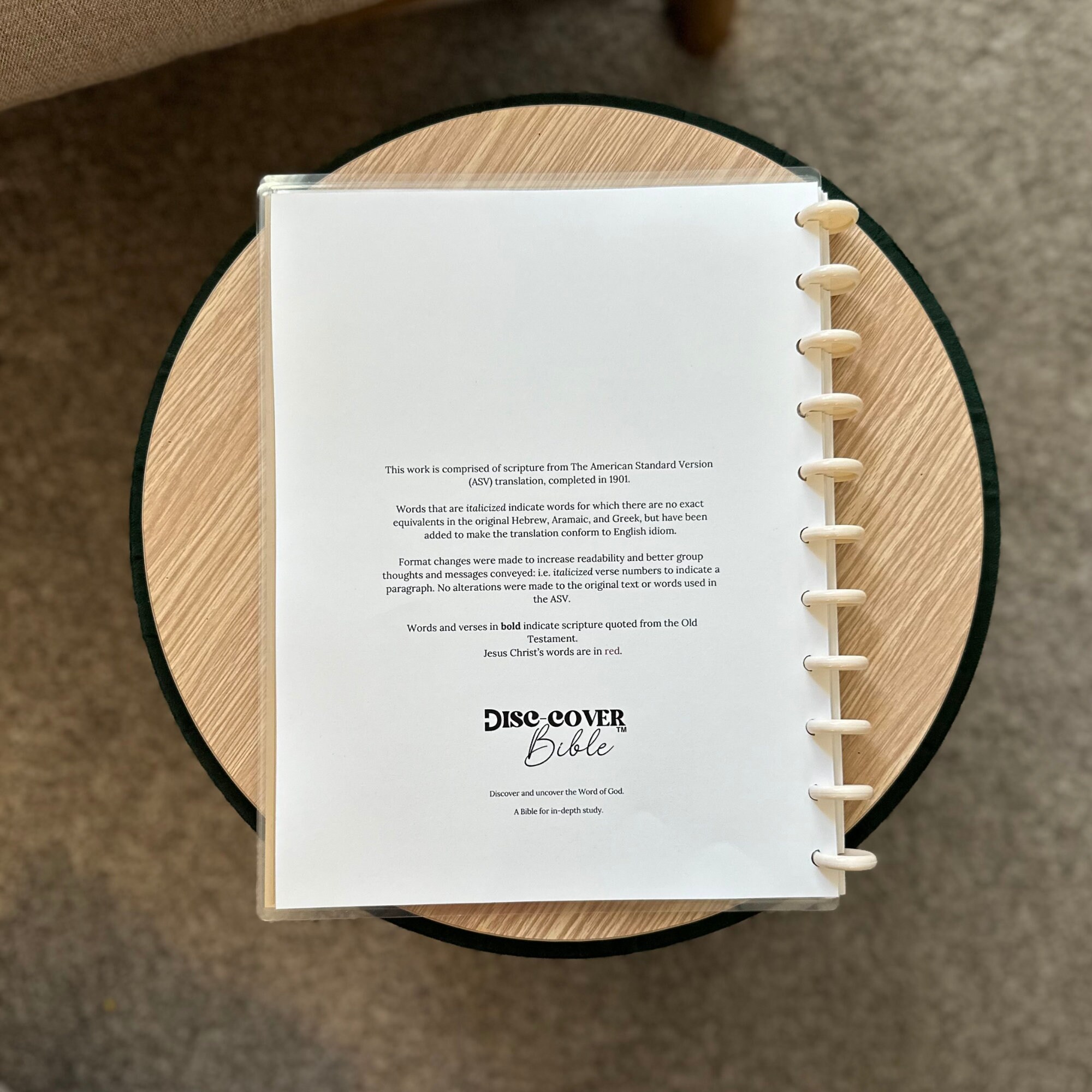 DISC-COVER Bible™ Note Taking Bible Discbound Bible Study ASV the ...