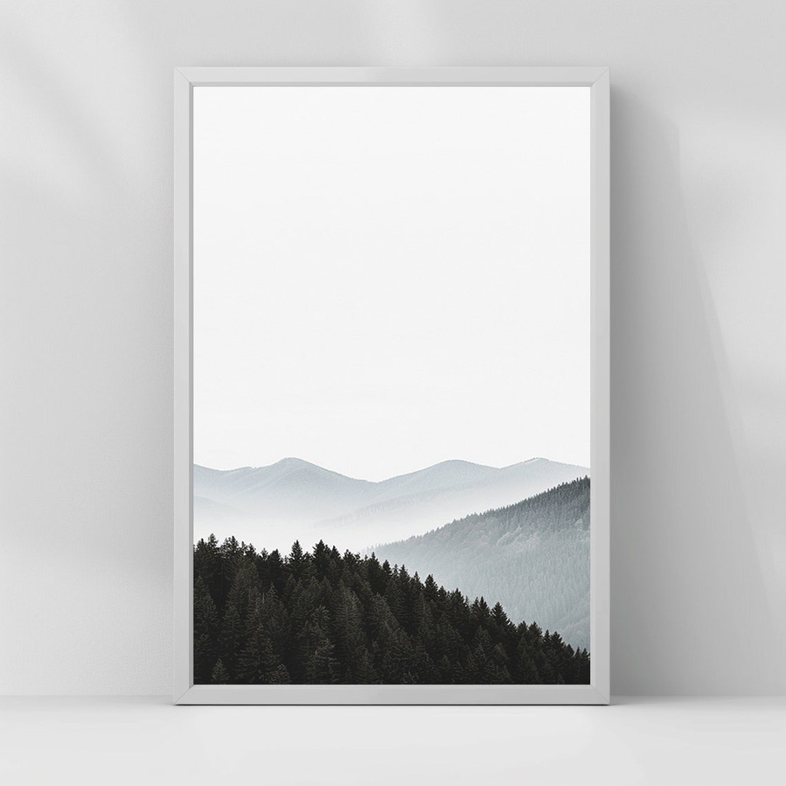 Cascade Mountain Trees Portrait Frame Wall Art Digital Download ...