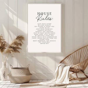 House Rules Printable Wall Art – Digital Download | Home Decor Sign ...