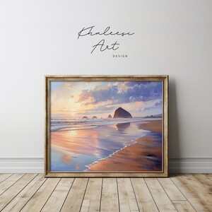 Oregon Coast Landscape Painting Watercolor Wall Art Digital Download ...