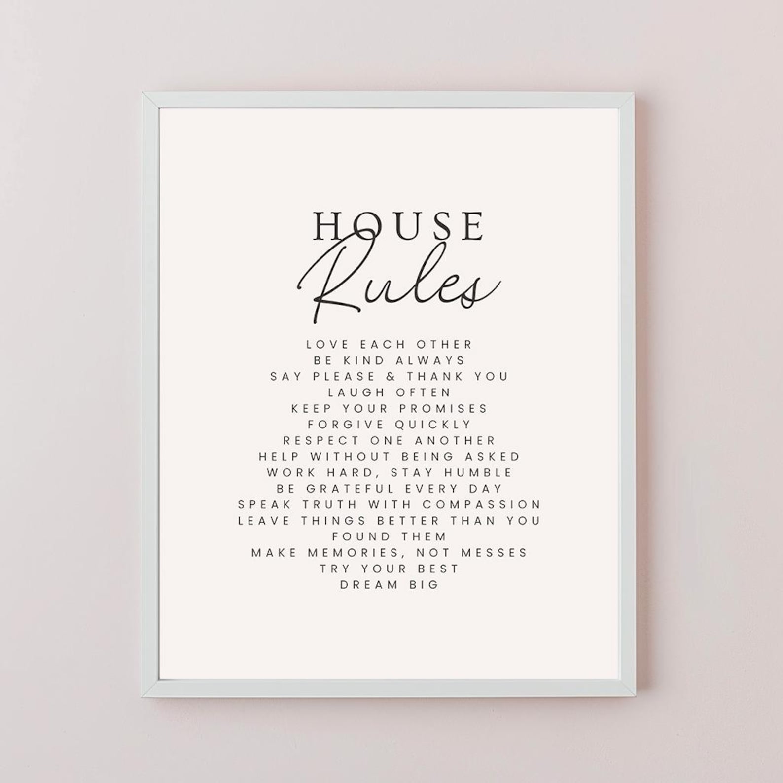 House Rules Printable Wall Art – Digital Download | Home Decor Sign ...