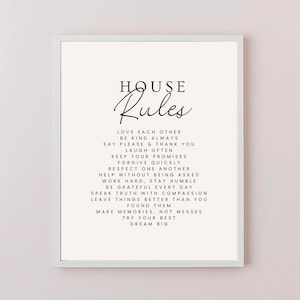 House Rules Printable Wall Art – Digital Download | Home Decor Sign ...